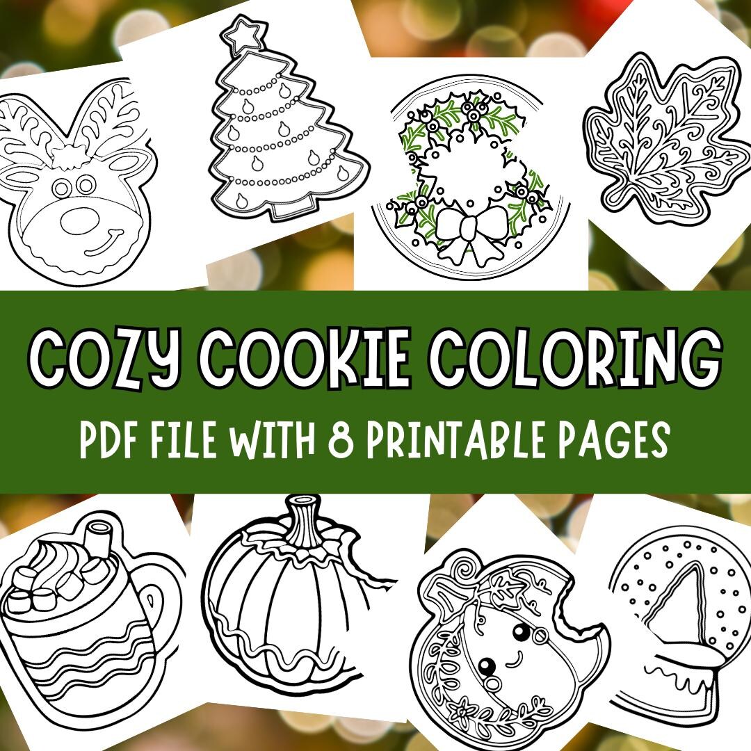 8 Cute & Cozy Season Cookie Coloring Pages Printable Cookie Coloring ...
