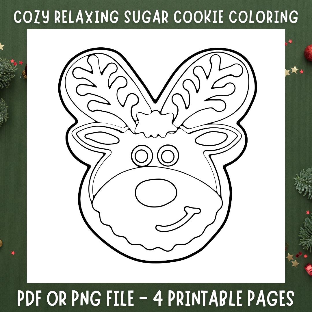 Cute Cozy Christmas Cookie Coloring Pages Printable Cookie, Tree ...