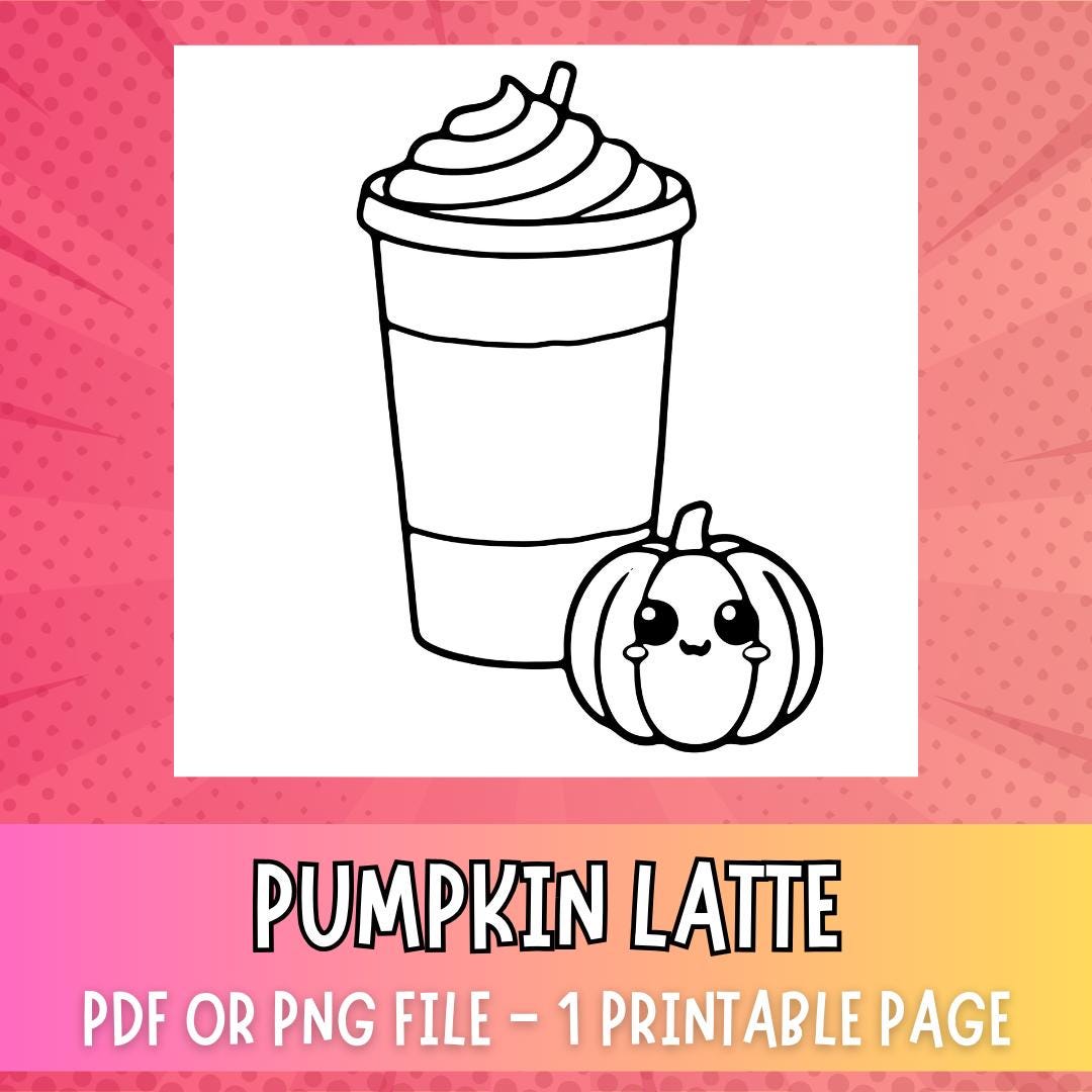 Pumpkin Latte Cozy Coloring Page | Cute Cozy Fall Coloring Page ...