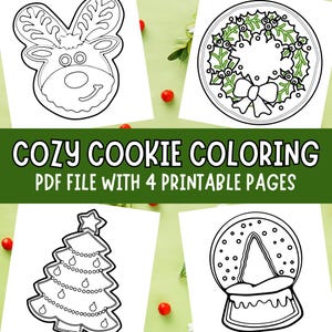 Cute Cozy Christmas Cookie Coloring Pages Printable Cookie, Tree ...