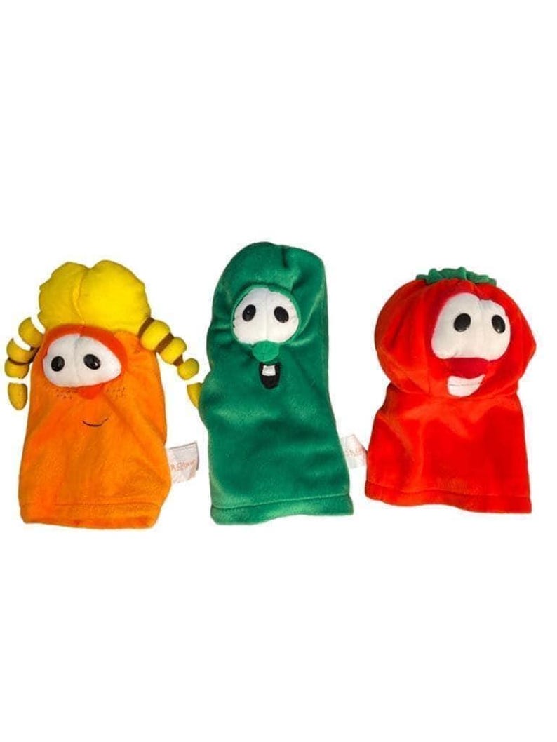 1998 C.R. Gibson Veggie Tales Plush Puppet Orange Yellow Green - Etsy