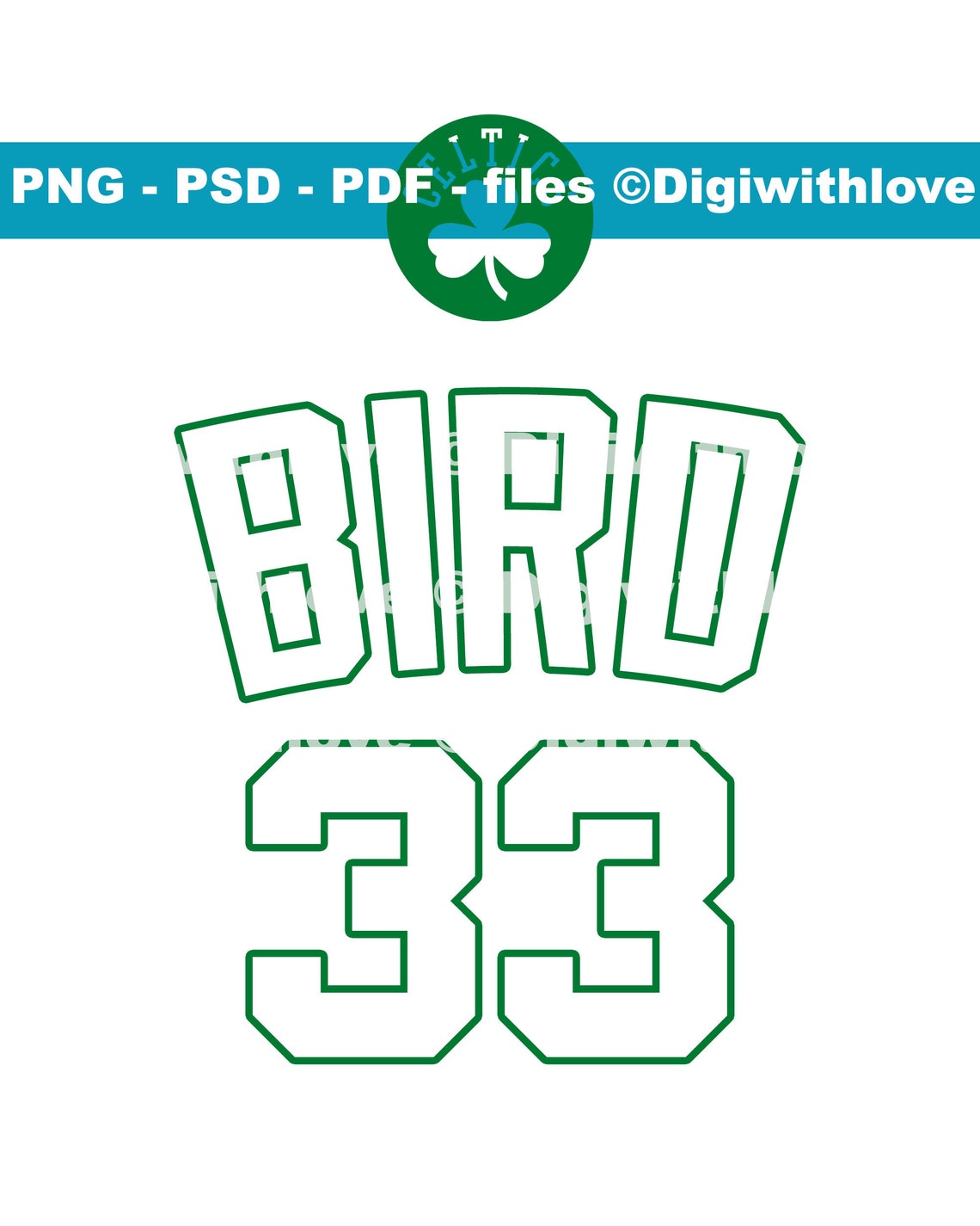 Larry Bird 33 Celtics Boston Jersey Logo - Etsy