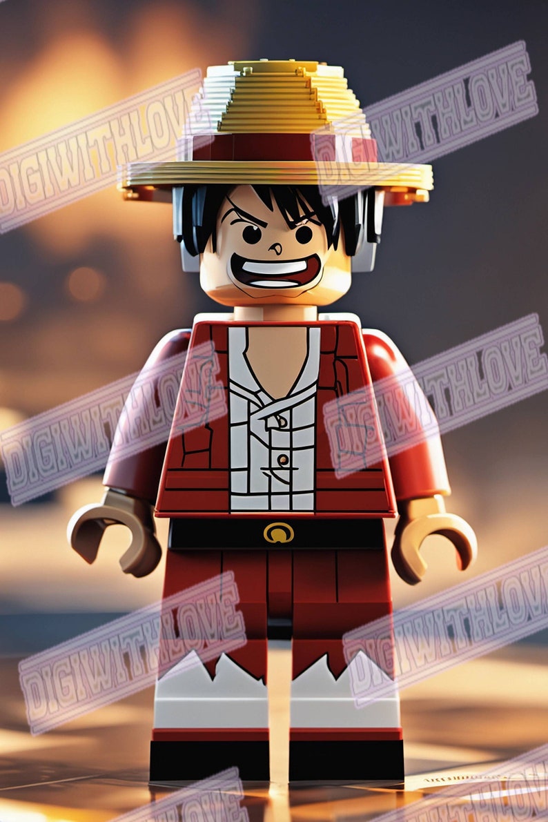 Monkey D. Luffy Minifigure Toy Poster One Piece Art Toy - Etsy