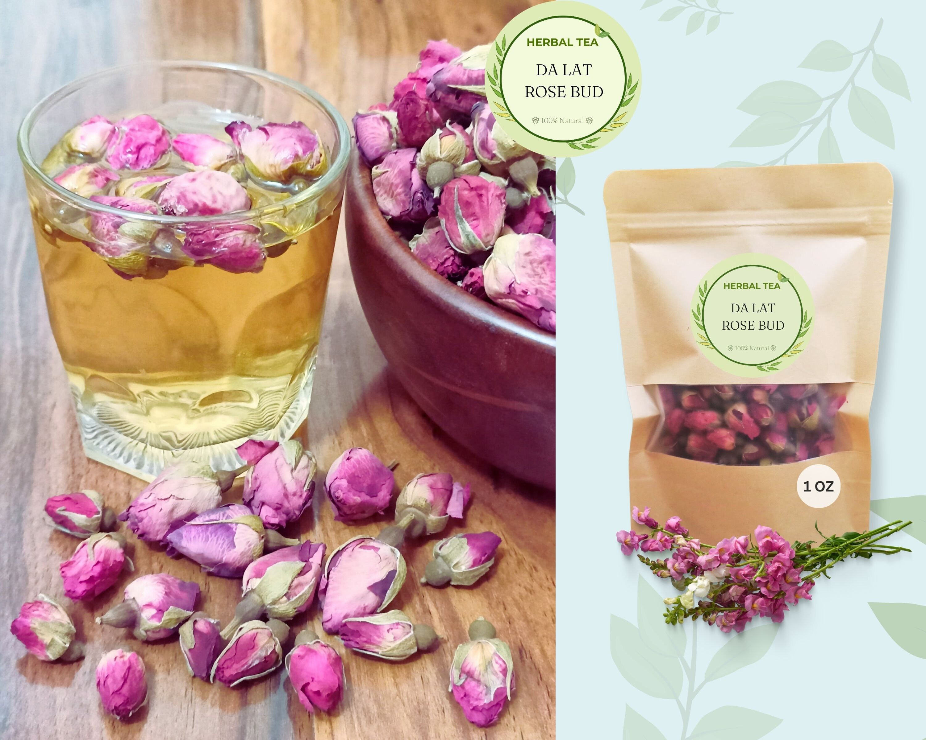 Naturally Dried Da Lat Pink Roses Bud Without Chemicals, Detoxifying ...