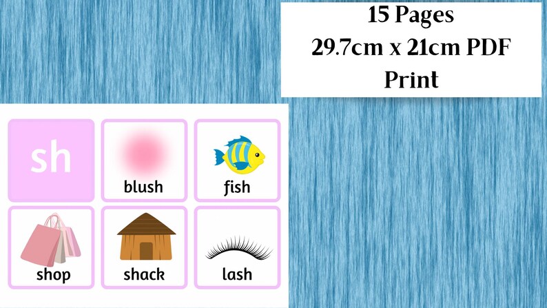 Digraph Flashcard Pack Phonics Practice Printable CH, SH, TH, Wh Cards ...