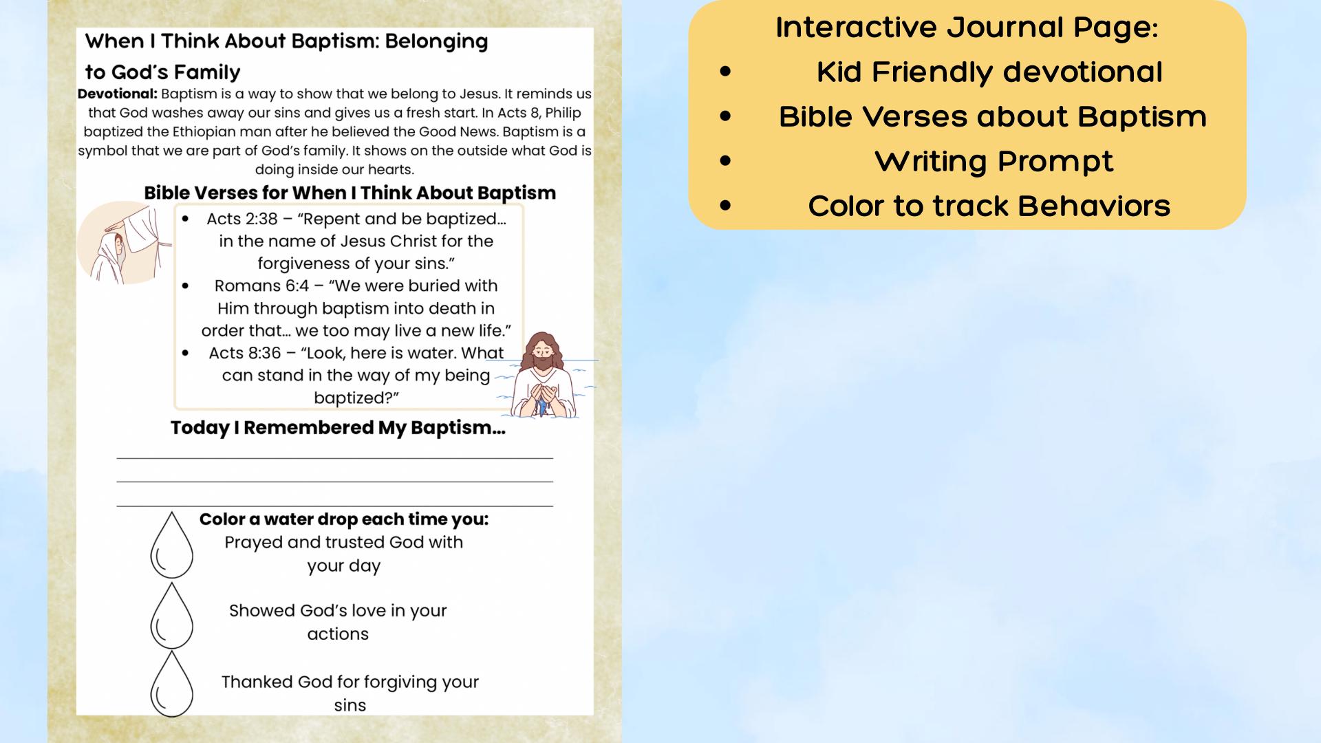 What is Baptism Bible Lesson for Kids Christian Activities Mini Bundle ...