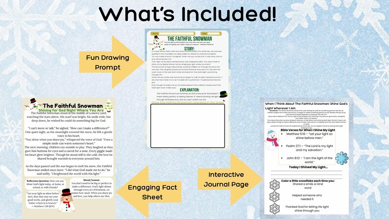 Faithful Snowman Winter Bible Lesson for Kids Christian Activity Pack ...