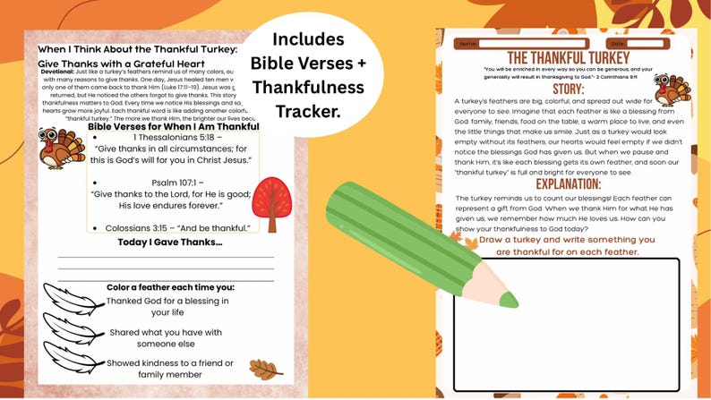 Thankful Turkey Bible Lesson Bundle Printable Thanksgiving Kids ...