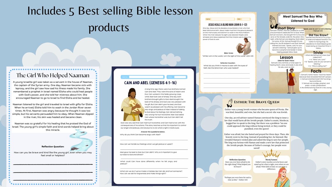 Mega Bible Lesson Bundle 79 Pages Bible Stories for Kids Printable ...