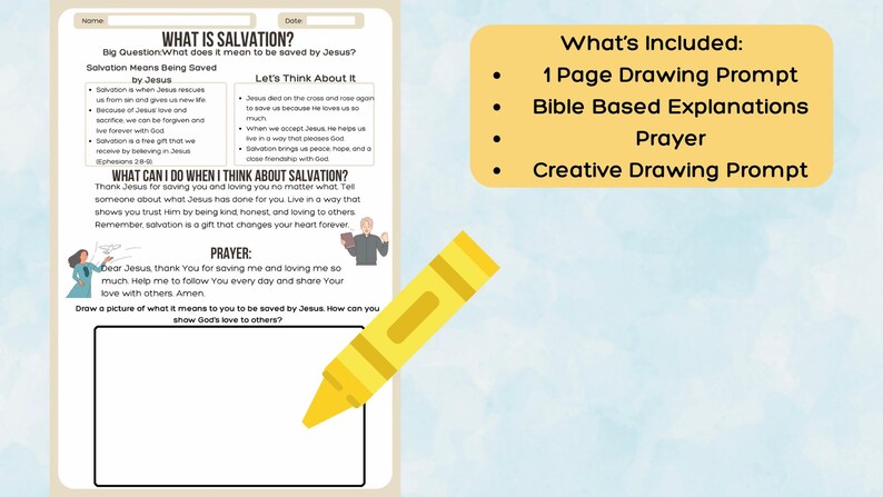What is Salvation Bible Lesson for Kids One Page Christian Activity ...