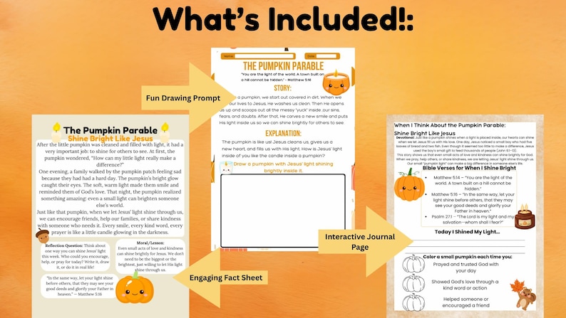 Pumpkin Parable Shine Bright Like Jesus Fall Bible Lesson Bundle Kids ...
