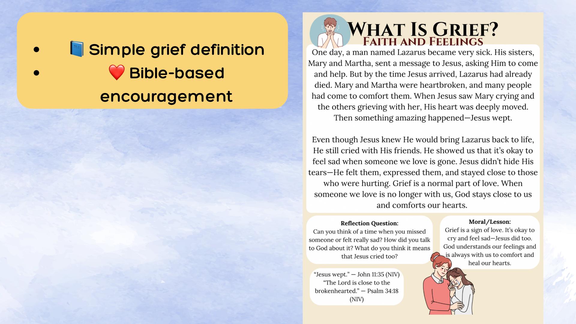 What is Grief Printable for Kids Christian Devotional Drawing Prompt ...