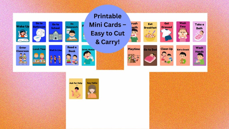 22 Daily Routine Activity Cards for Kids | ABA Visual Schedule ...