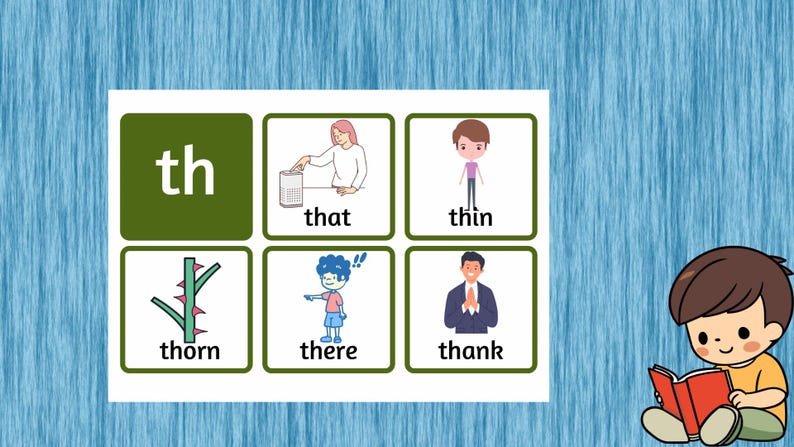 Digraph Flashcard Pack Phonics Practice Printable CH, SH, TH, Wh Cards ...
