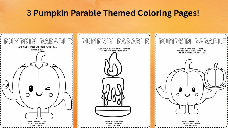 Pumpkin Parable Shine Bright Like Jesus Fall Bible Lesson Bundle Kids ...