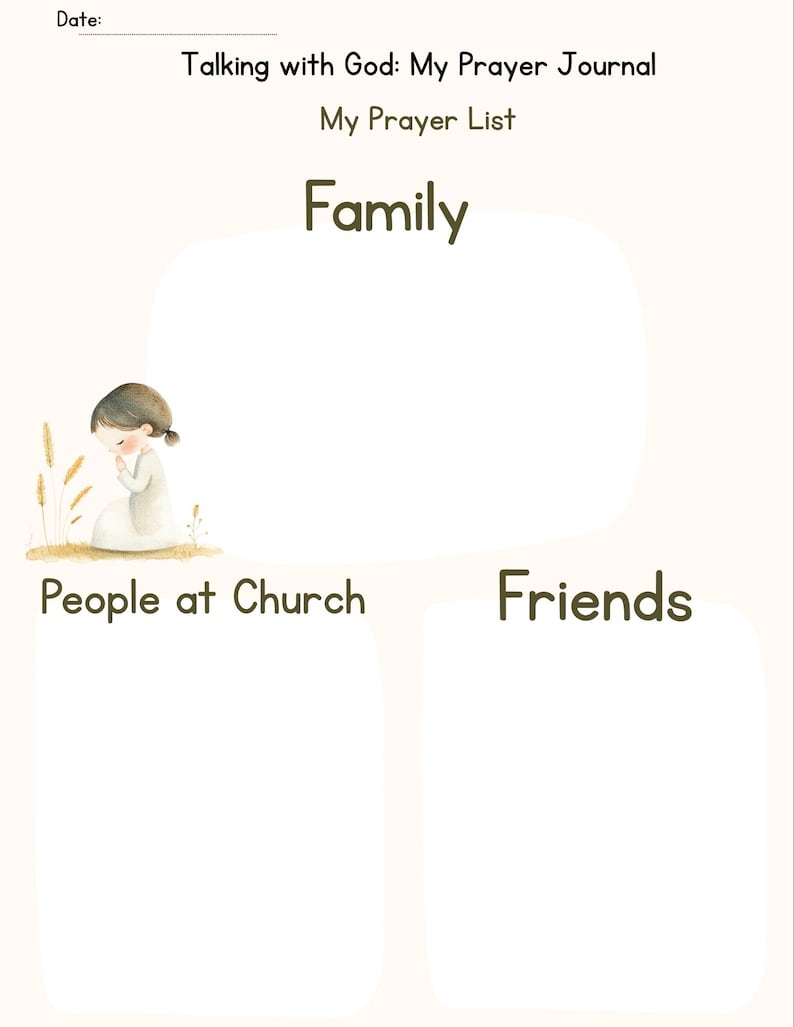 Kids Prayer Journal Printable – Bible-based Prayer Pages for Children ...
