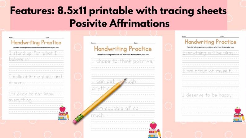 24-page Tracing Worksheet With Positive Affirmations for Kids ...