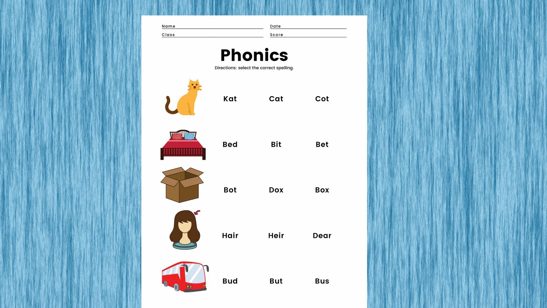 Spelling Worksheets for Pre-k to 1st Grade | Fun Learning and Easy ...