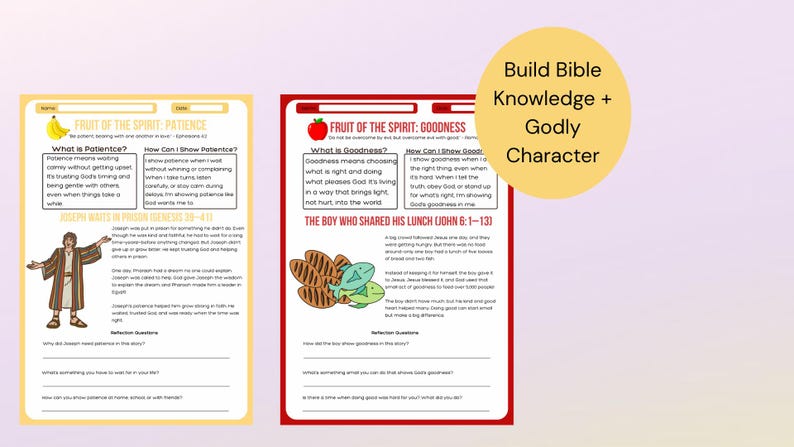 Fruit of the Spirit Bible Lessons for Kids Christian Printable ...