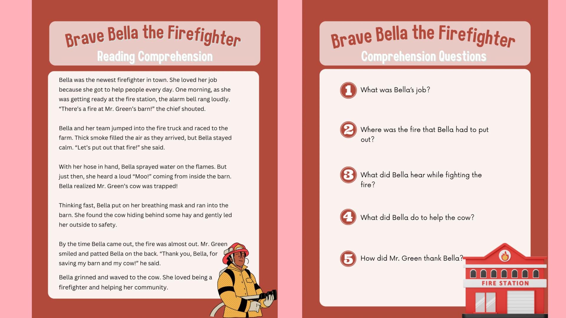 Reading Comprehension Printable Bundle 1st-3rd Grade Homeschool and ...