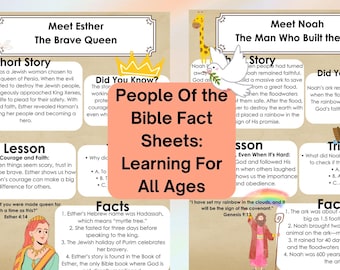 People of the Bible Fact Sheets Printable Bible Study Resources for ...