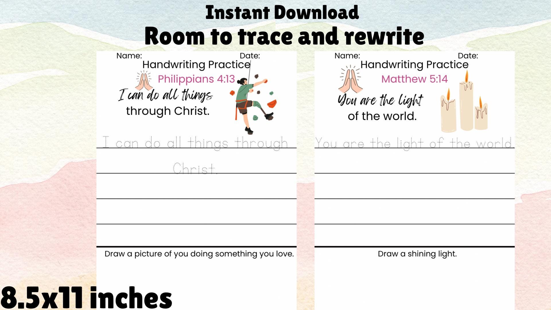Printable Bible Verse Tracing and Drawing Activities – Perfect for ...