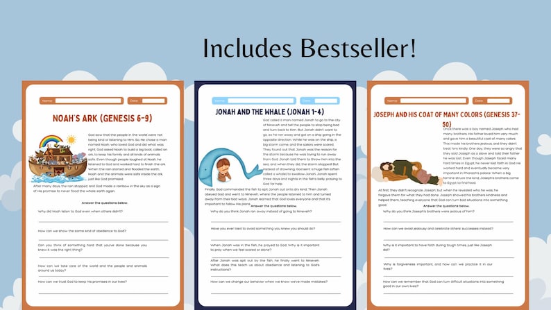 Mega Bible Lesson Bundle 79 Pages Bible Stories for Kids Printable ...