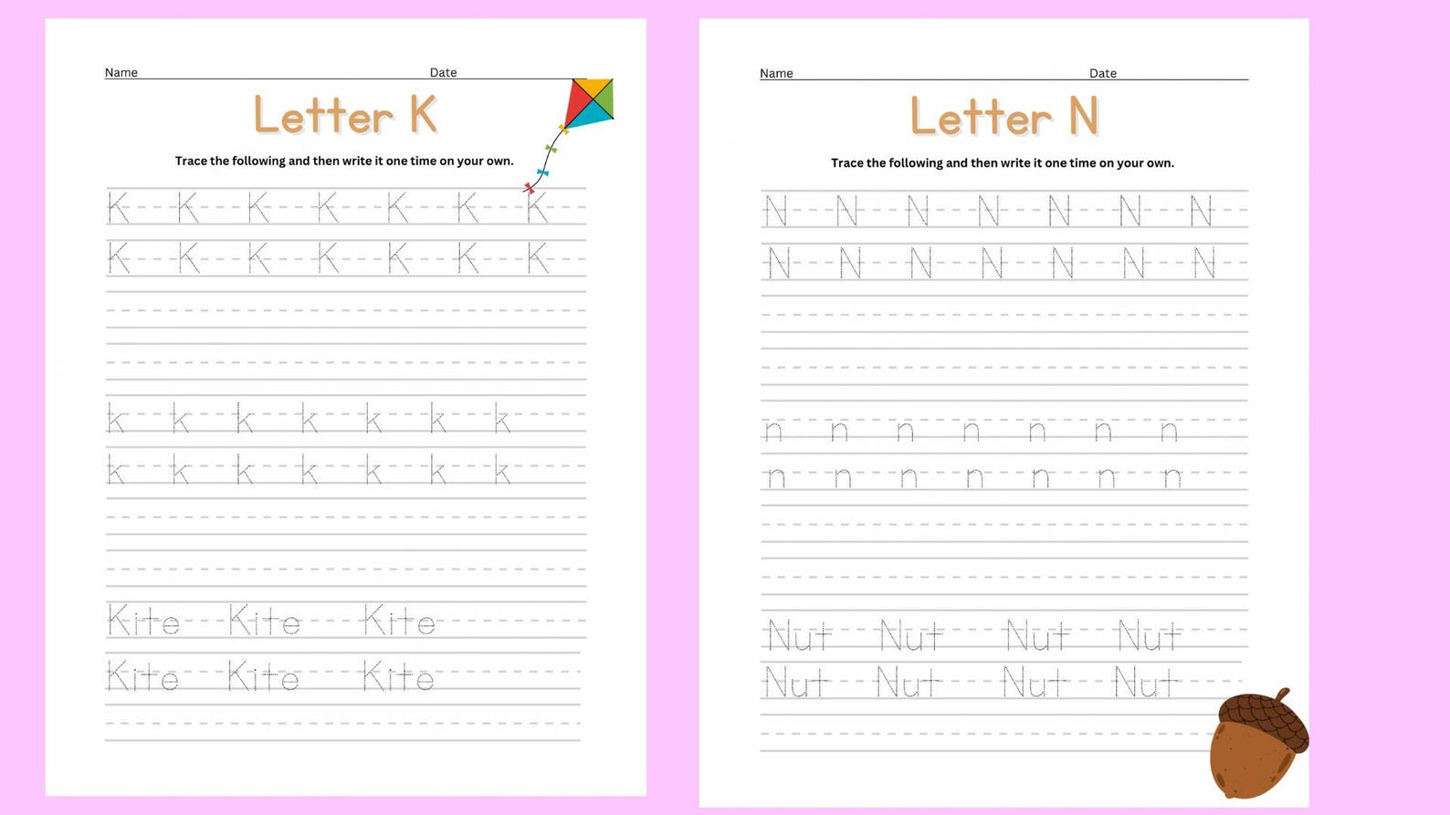 ABC Tracing Practice for Kids Educational Worksheets Fun Learning ...