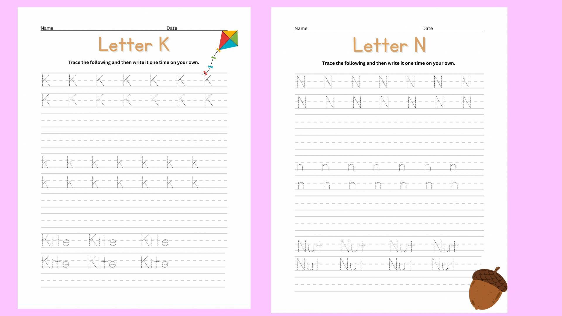 ABC Tracing Practice for Kids Educational Worksheets Fun Learning ...