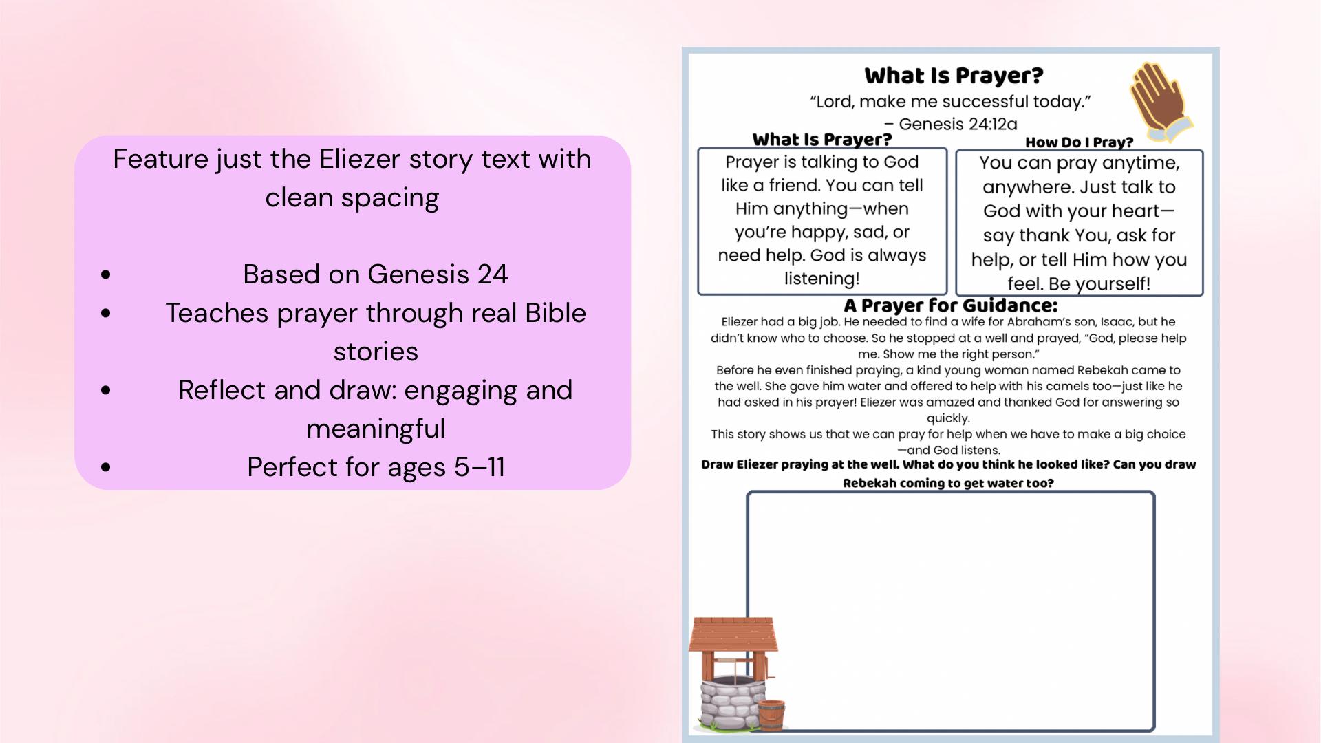 What is Prayer Bible Lesson for Kids Printable PDF Christian Activity ...