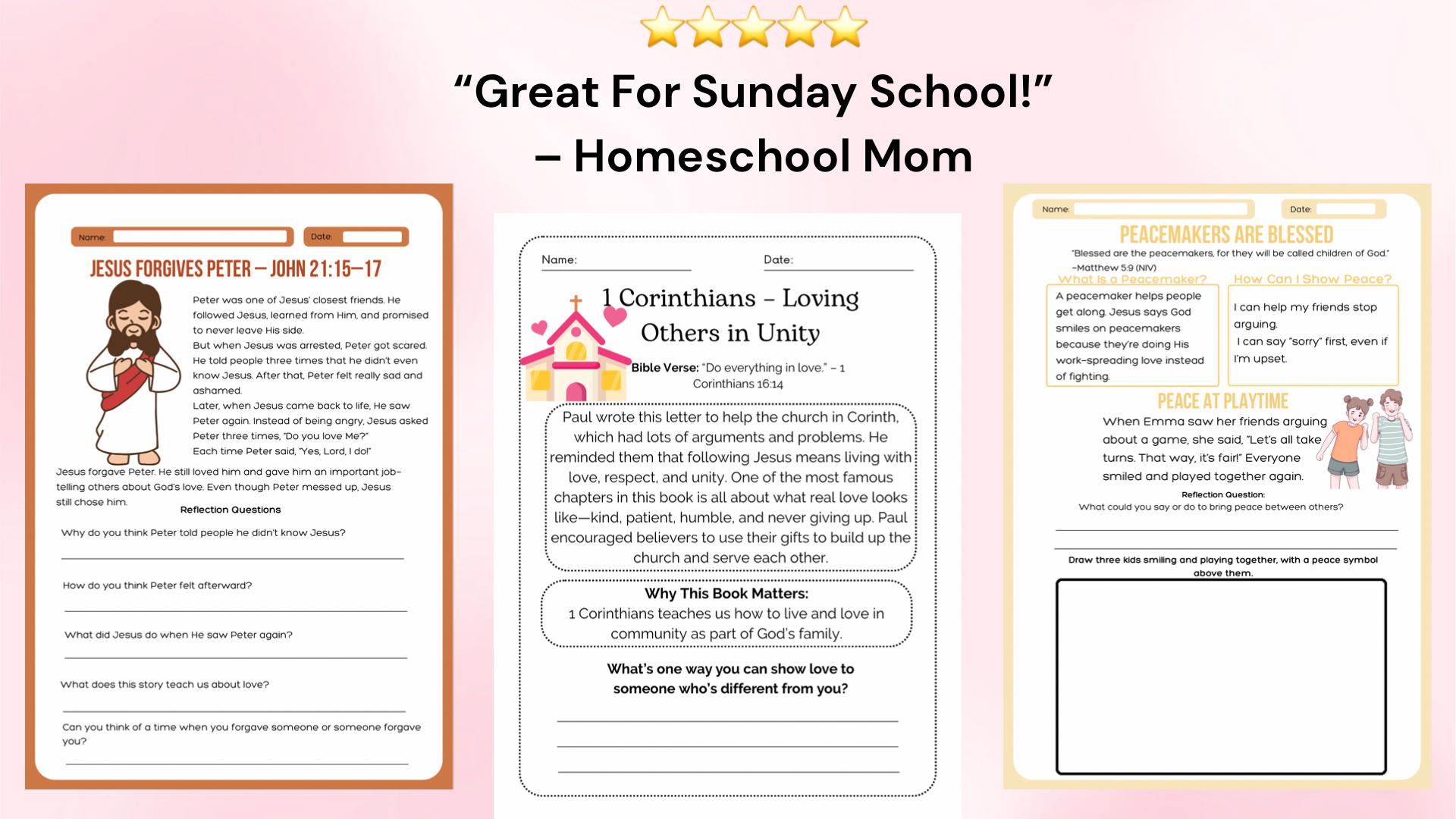 What is Prayer Bible Lesson for Kids Printable PDF Christian Activity ...