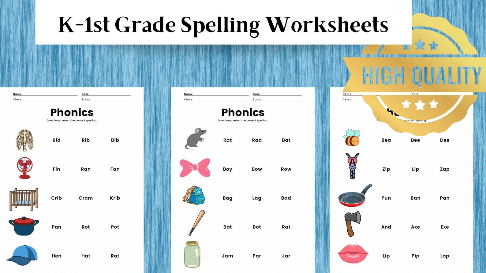Spelling Worksheets for Pre-k to 1st Grade | Fun Learning and Easy ...