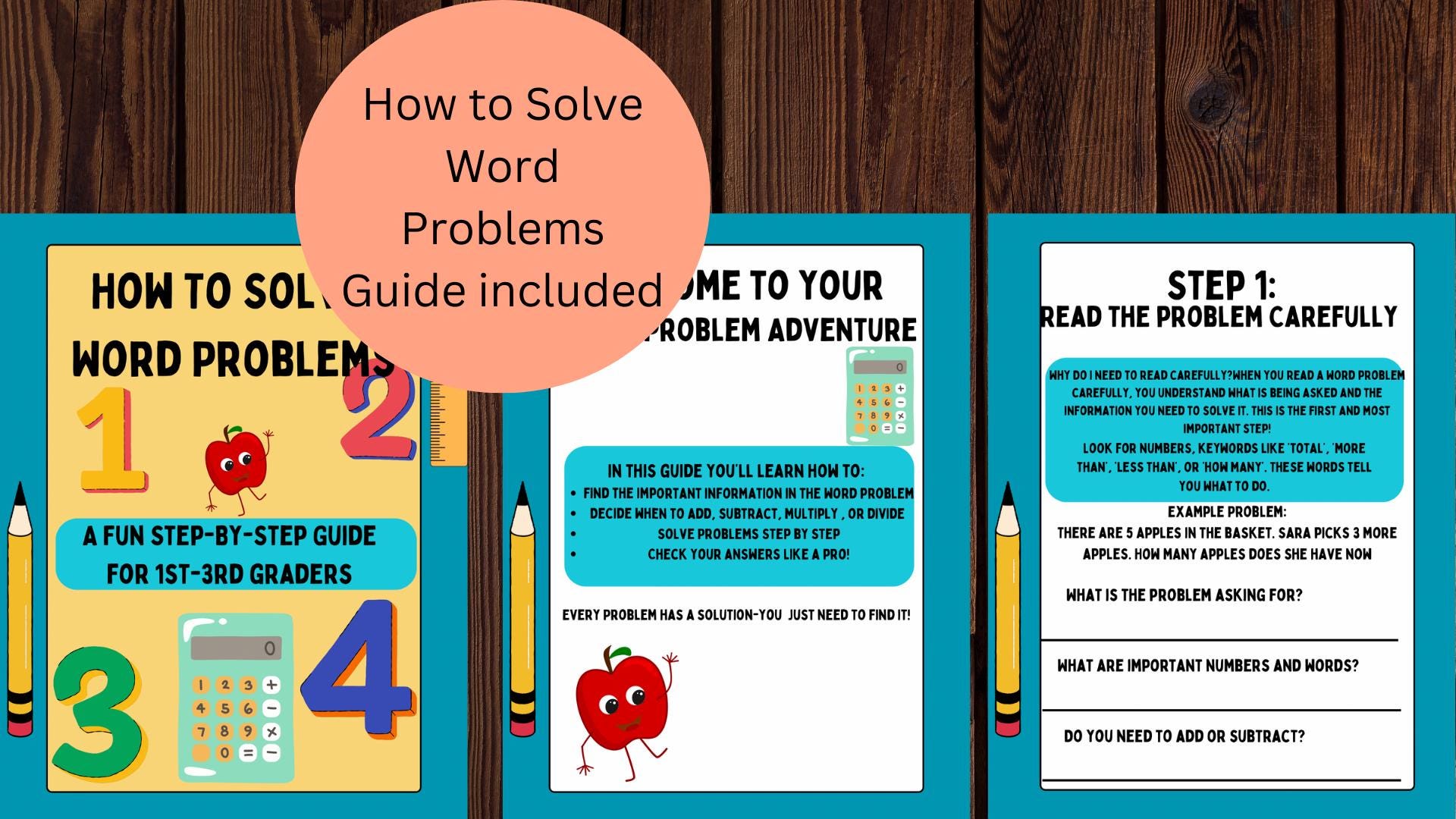 Math Bundle for 1st-3rd Graders: Word Problems, Addition Worksheets ...