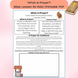 What is Prayer Bible Lesson for Kids Printable PDF Christian Activity ...