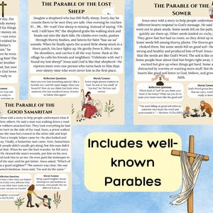 Jesus Parables and Miracles Fact Sheets for Kids Bible Lessons Sunday ...