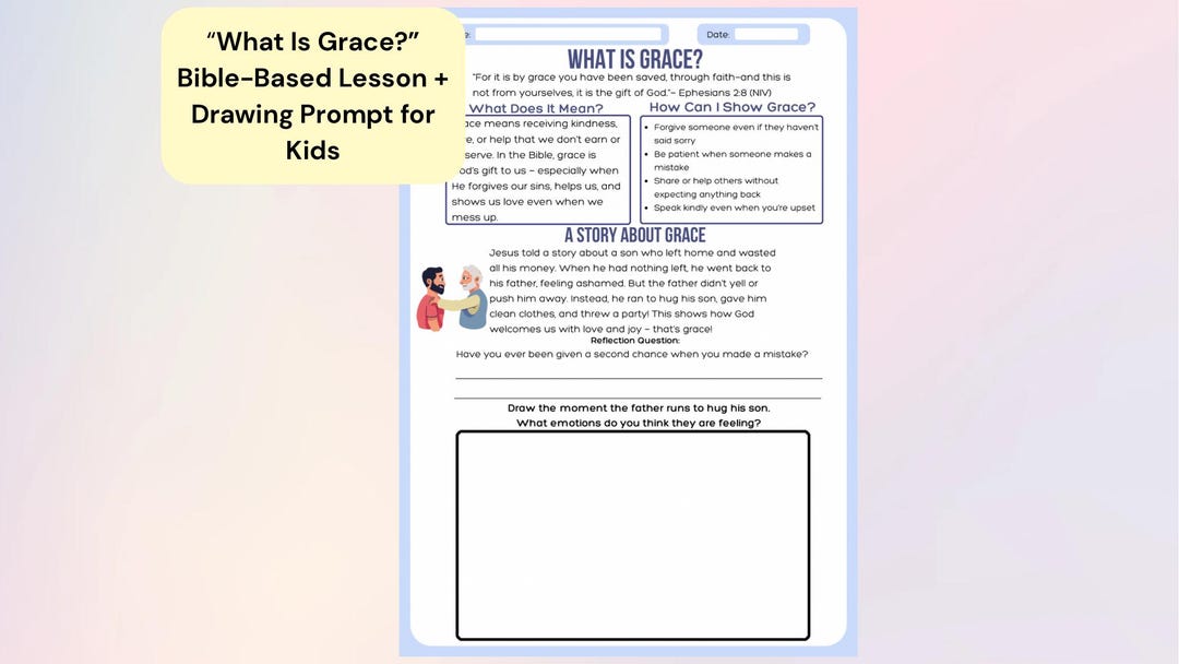 What is Grace Bible Lesson for Kids With Reflection Question and ...