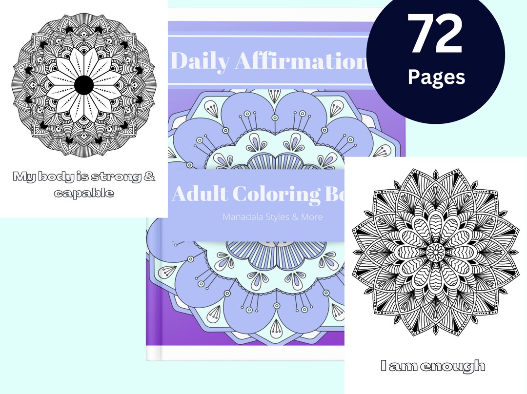 Daily Affirmation Coloring Book for Adults & Teens Mindful, Stress ...