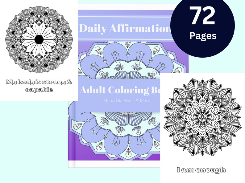 Daily Affirmation Coloring Book for Adults & Teens Mindful, Stress ...