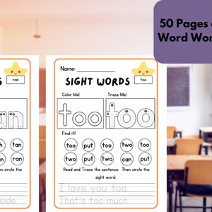 Spelling Worksheets for Pre-k to 1st Grade Kindergarten Learning Bundle ...