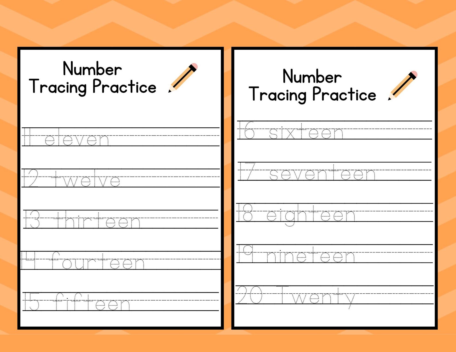 Number Tracing Bundle 1-20 Printable Tracing Worksheets for Kids ...
