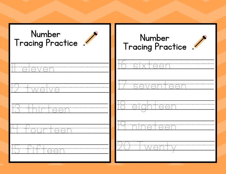 Number Tracing Bundle 1-20 Printable Tracing Worksheets for Kids ...