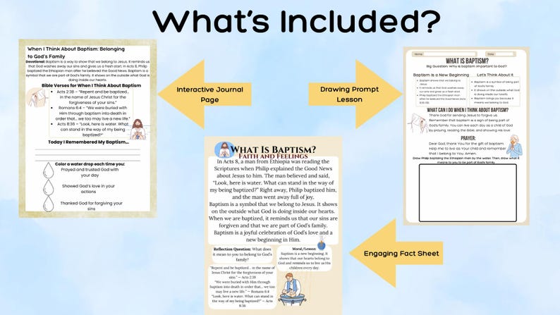 What is Baptism Bible Lesson for Kids Christian Activities Mini Bundle ...