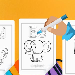 Animal Alphabet Tracing and Coloring Pages Educational Printable ...