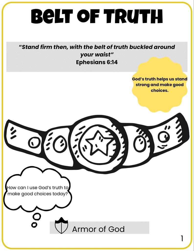 Armor of God Printable Posters for Kids | Bible Coloring Pages ...