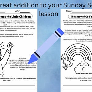20 Page Bible Story Lessons for Kids With Coloring Pages Faith Based ...