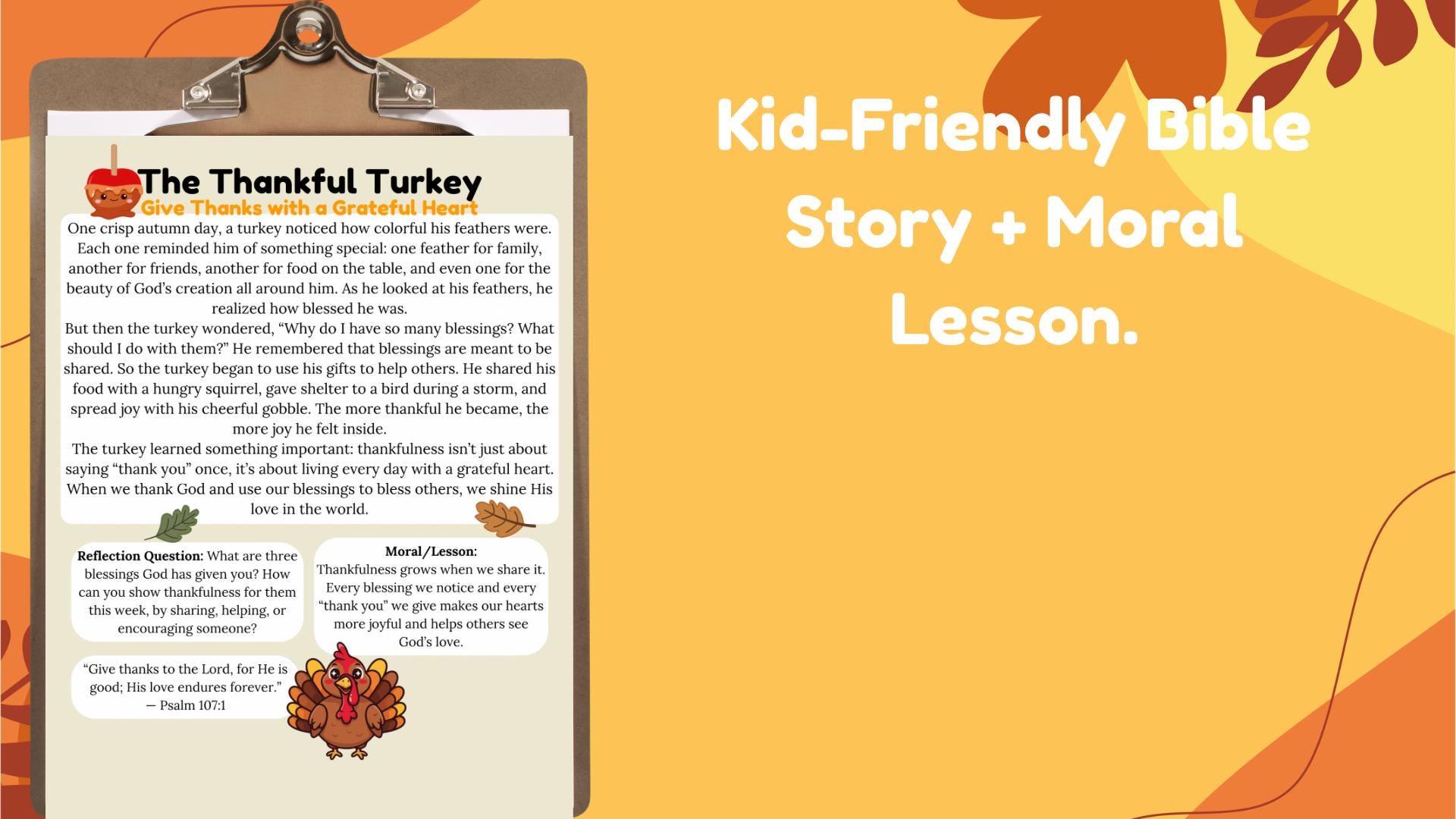 Thankful Turkey Bible Lesson Bundle Printable Thanksgiving Kids ...