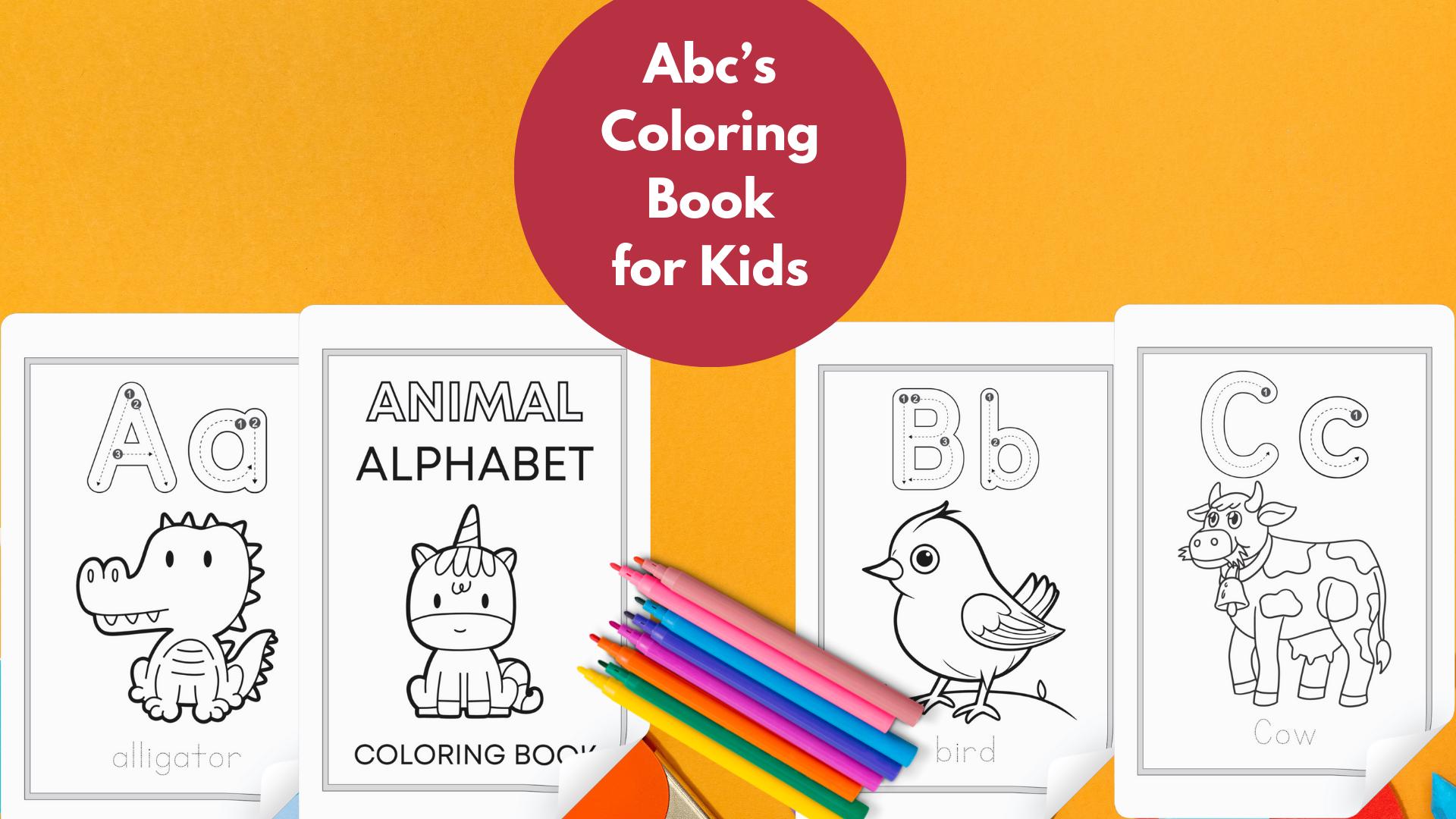 Animal Alphabet Tracing and Coloring Pages Educational Printable ...
