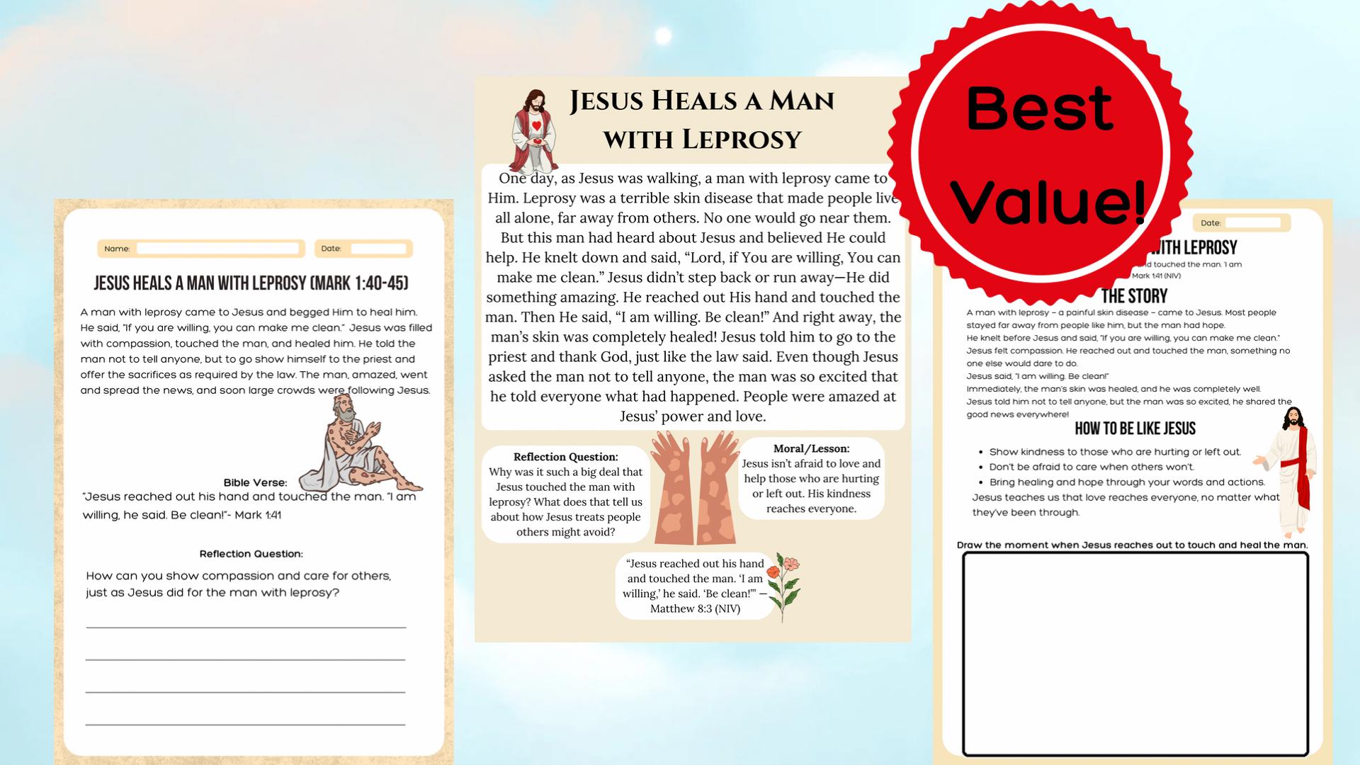Jesus Parables and Miracles Bible Lessons Bundle for Kids Drawing ...