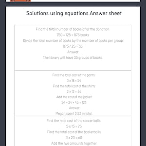 Math Word Problem Practice for Middle School: 30 Pages With Answers ...