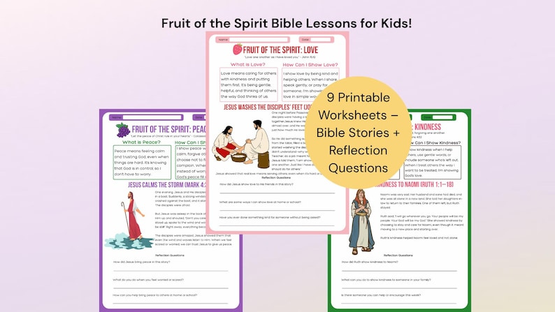 Fruit of the Spirit Bible Lessons for Kids Christian Printable ...